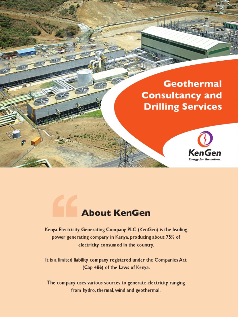 KenGen Geothermal Consultancy and Drilling Services Capbility Brochure | PDF | Geothermal Energy ...