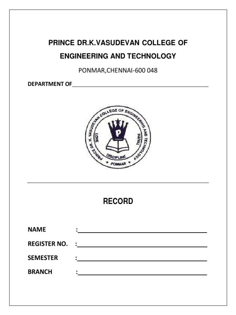 DSD Front Page, Bonafide and Index | PDF