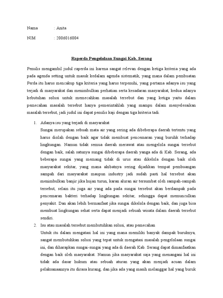 Contoh Pembuatan Raperda | PDF