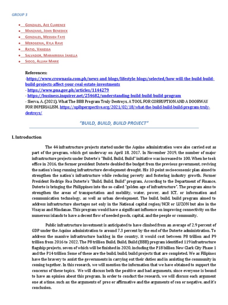 DEBATE BBB Project | PDF | Infrastructure | Rodrigo Duterte