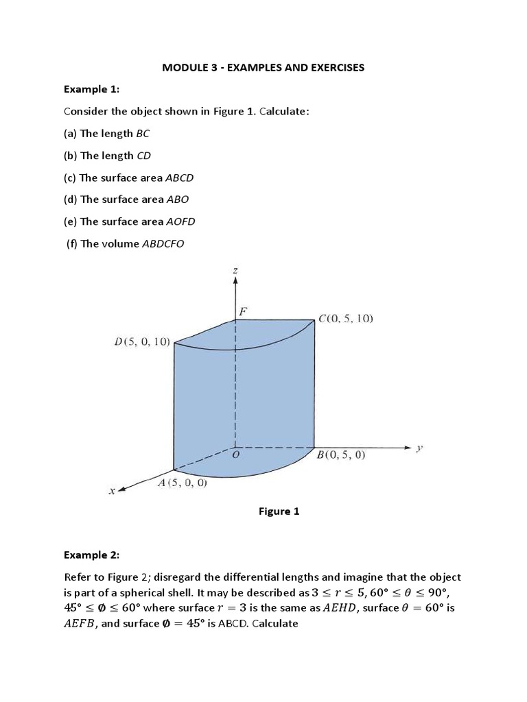 Examples and Exercises - Module 3 | PDF | Divergence | Mathematical Concepts
