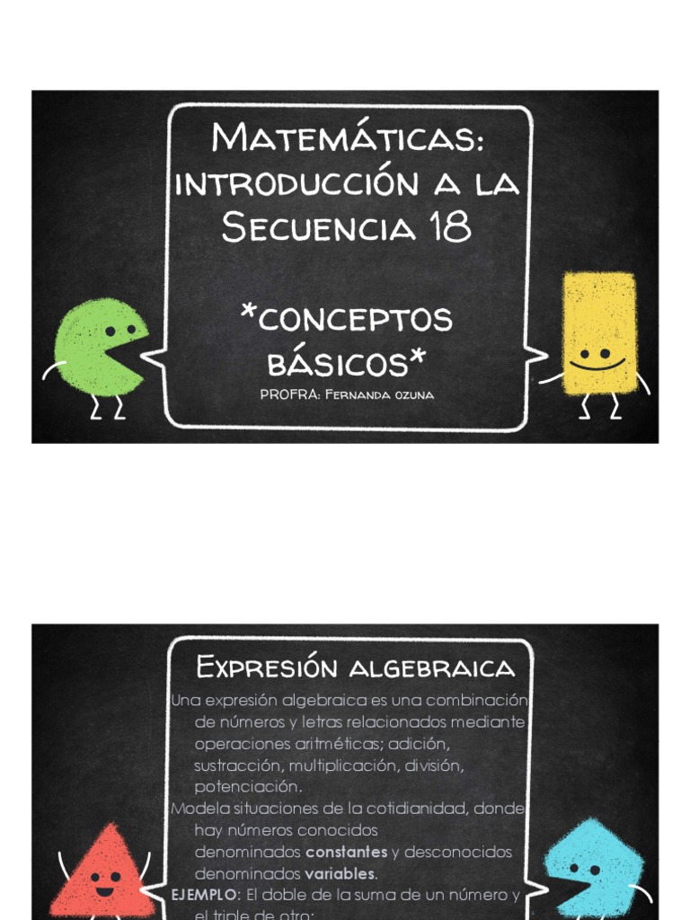 Presentación Concepto Básicos Algebra | PDF | Multiplicación | Aritmética