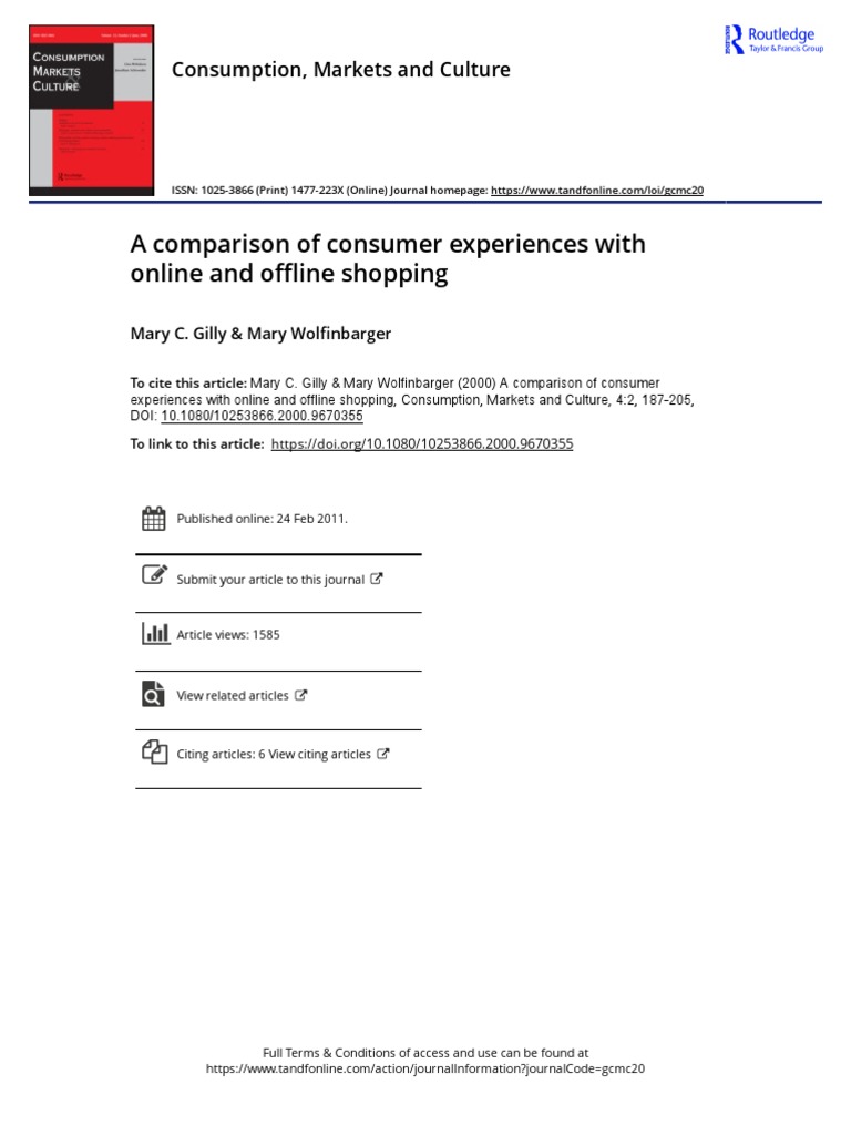 A Comparison of Consumer Experiences With Online and Offline Shopping ...