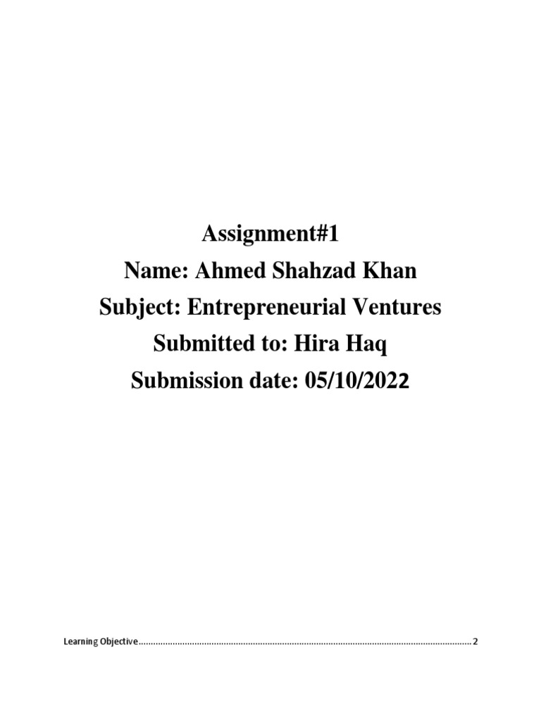 EV Assignment | PDF | Entrepreneurship | Social Entrepreneurship