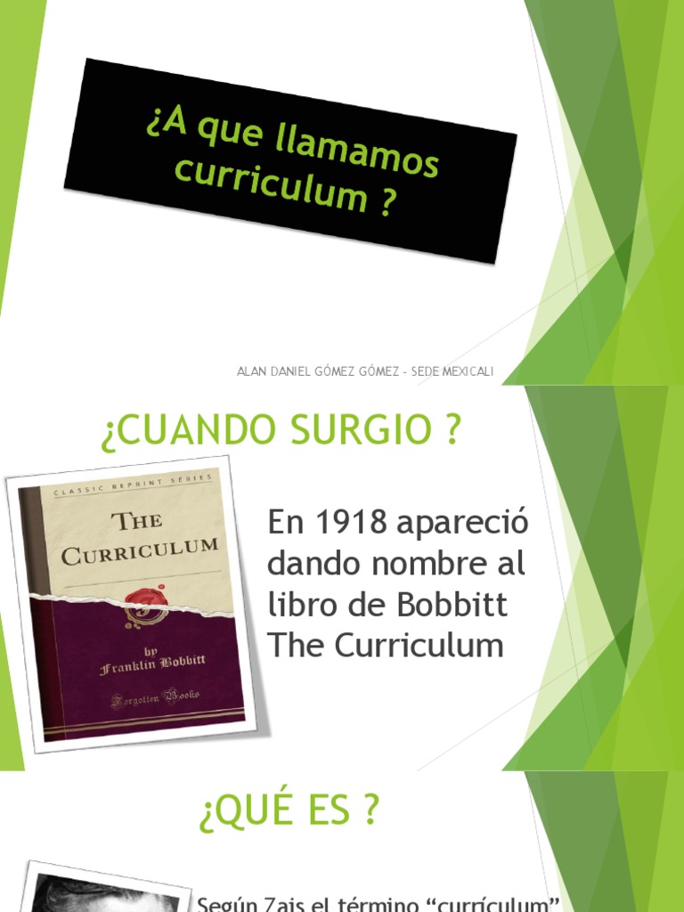 Tipos y Perspectivas del Currículum | PDF