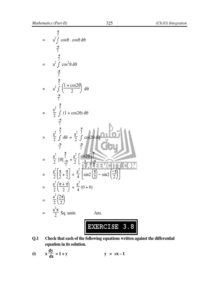12 Math CH 3 Exercise 3.8 | PDF | Ordinary Differential Equation | Equations
