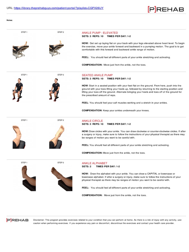 Ankle exercises for rehabilitation | PDF | Ankle | Foot