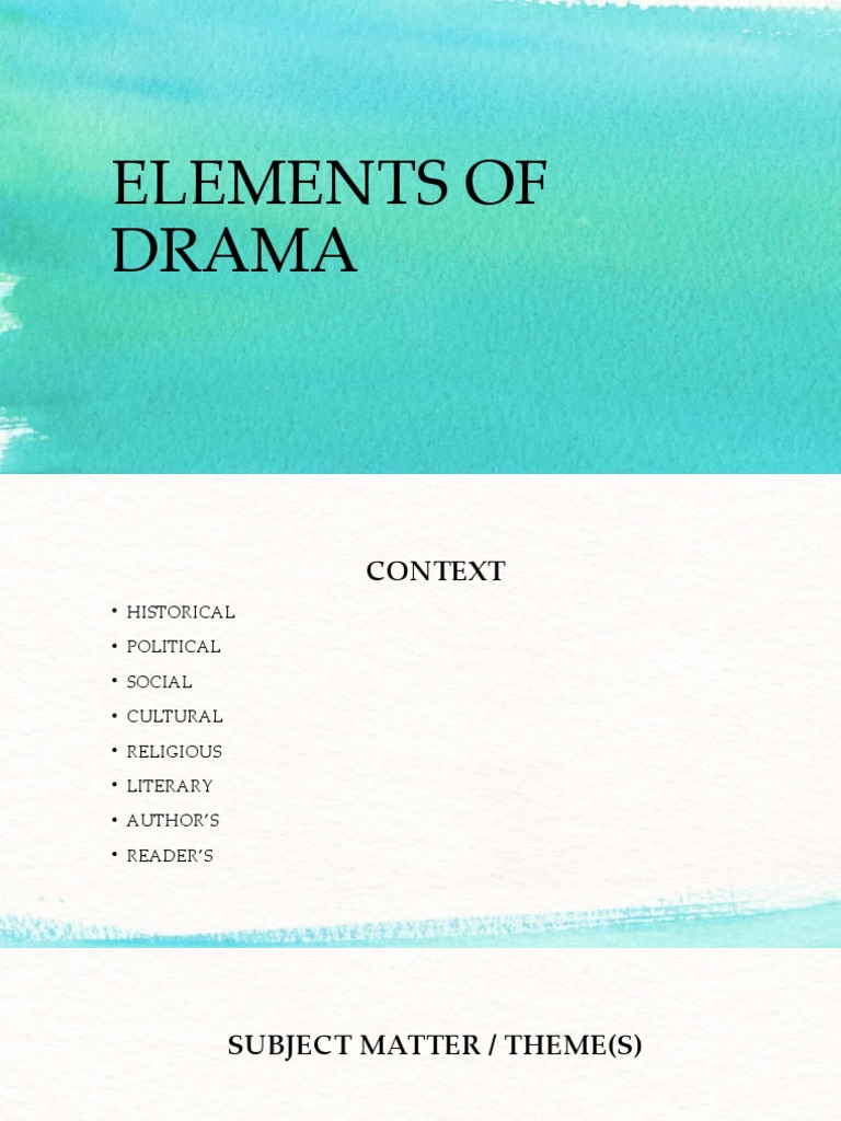 Elements of Drama - Template | PDF