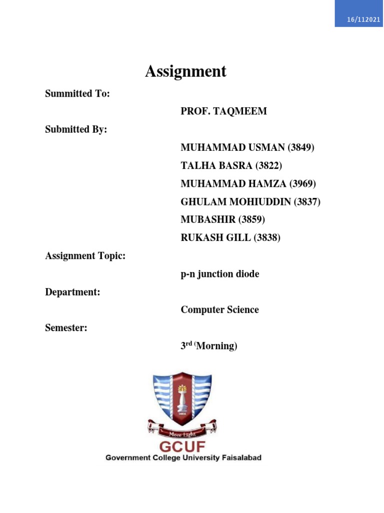 Basic Electronics Assignment | PDF | P–N Junction | Diode