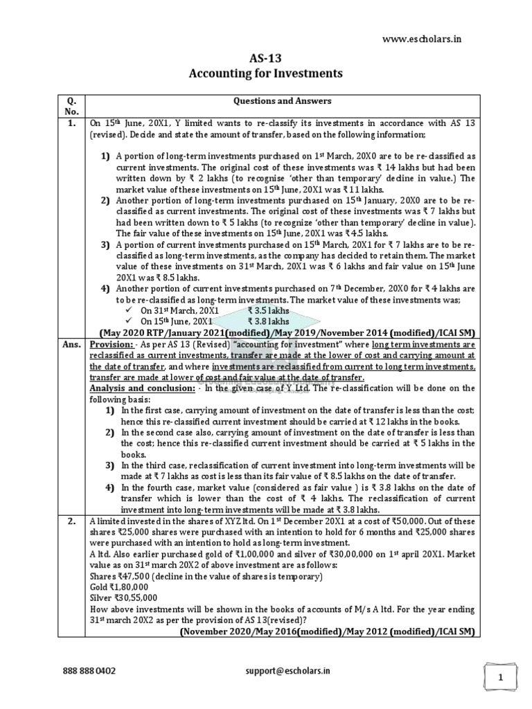 As13 Question and Answers | PDF | Investing | Income Statement