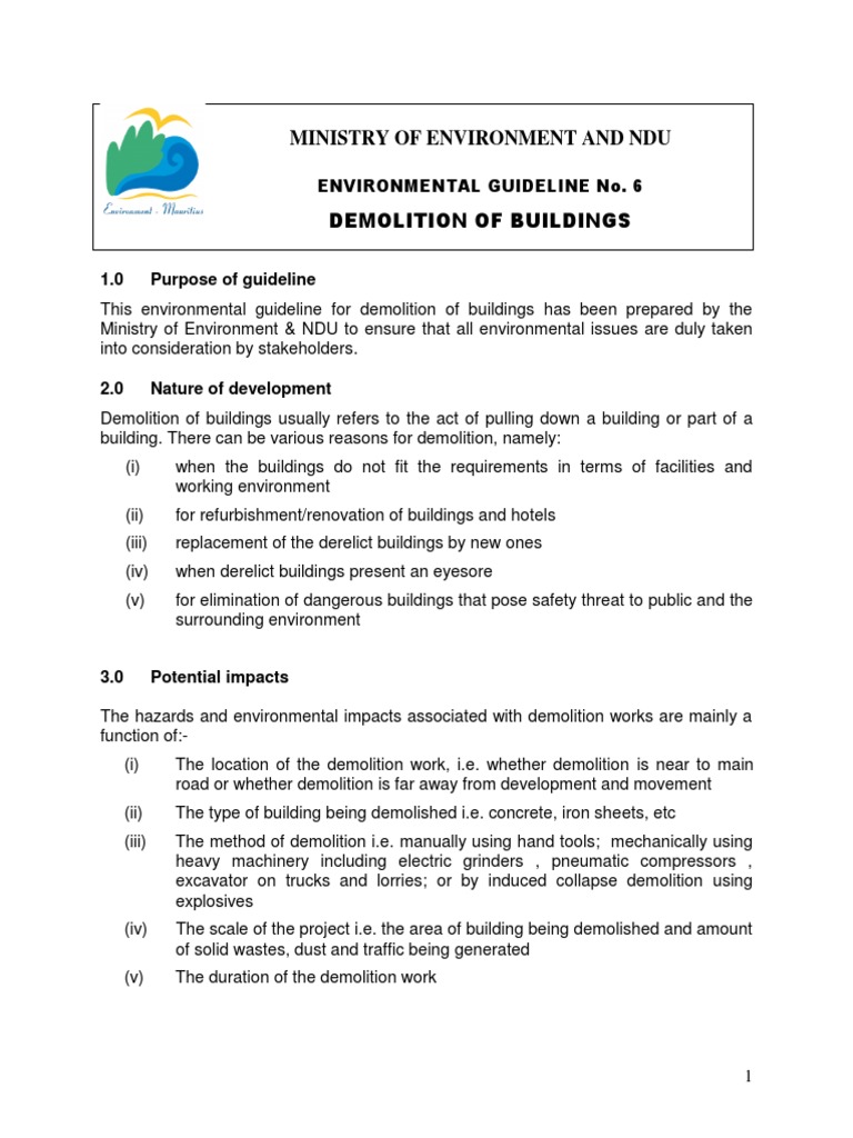 Demolition of Buildings | Download Free PDF | Demolition | Noise