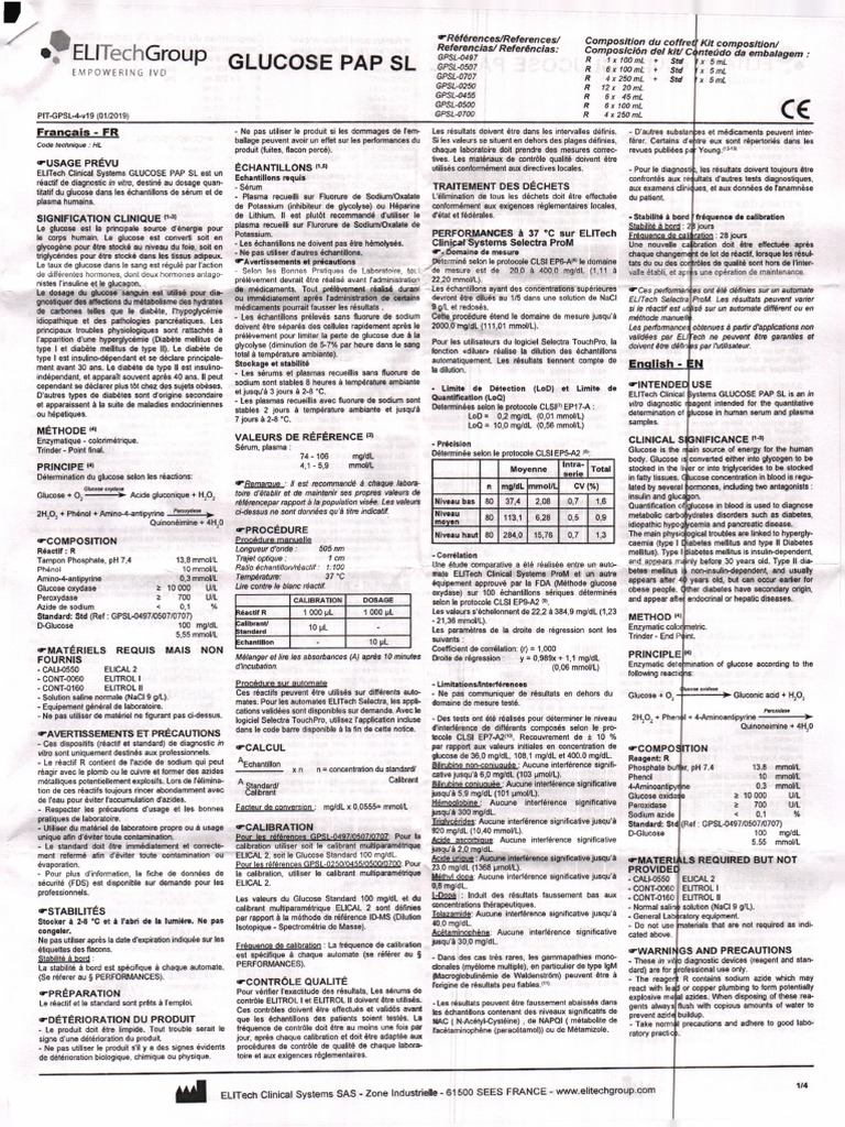 Glucose Elitech | PDF