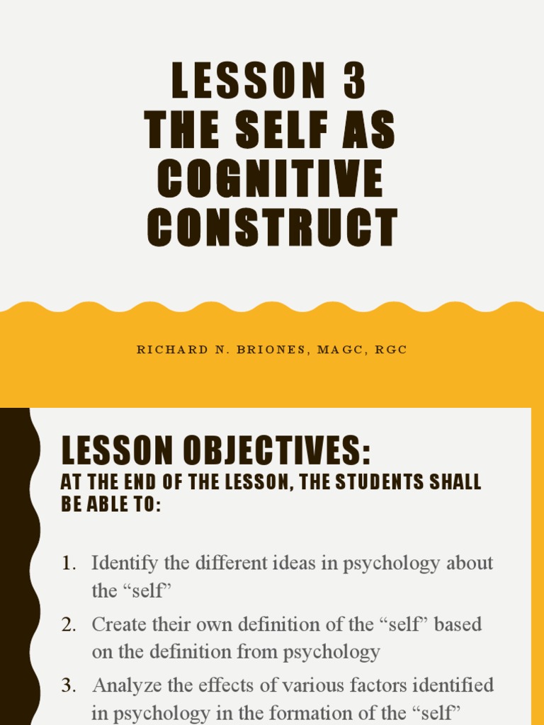 MODULE 1 LESSON 3 The Self As Cognitive Construct | PDF | Identity (Social Science) | Shadow ...