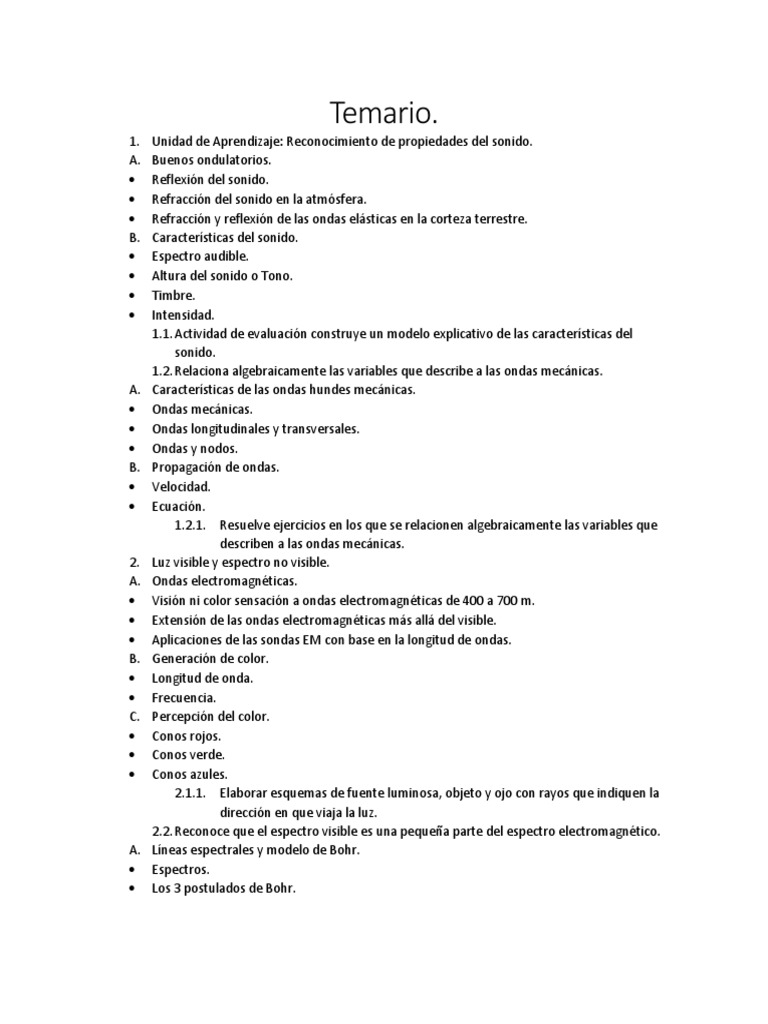Temario | PDF | Electricidad | Olas