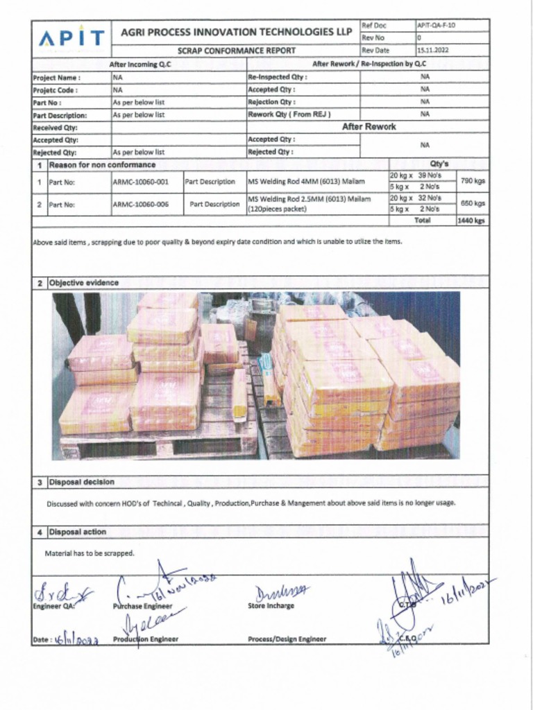Scrap Conformance Report | PDF