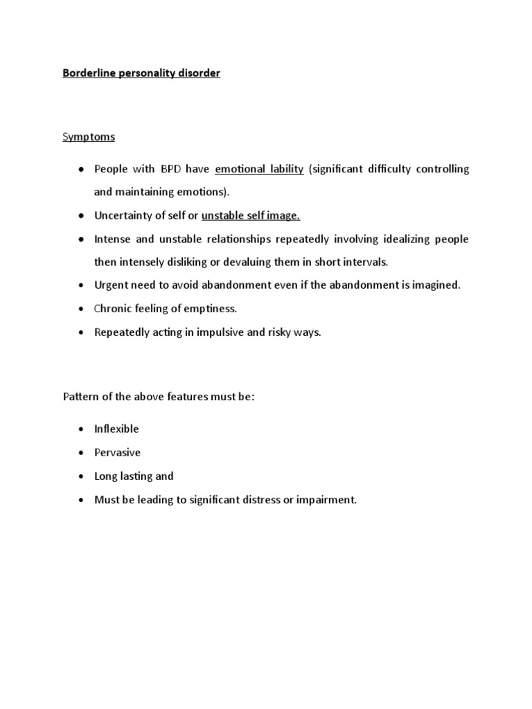 Understanding Borderline Personality Disorder | PDF