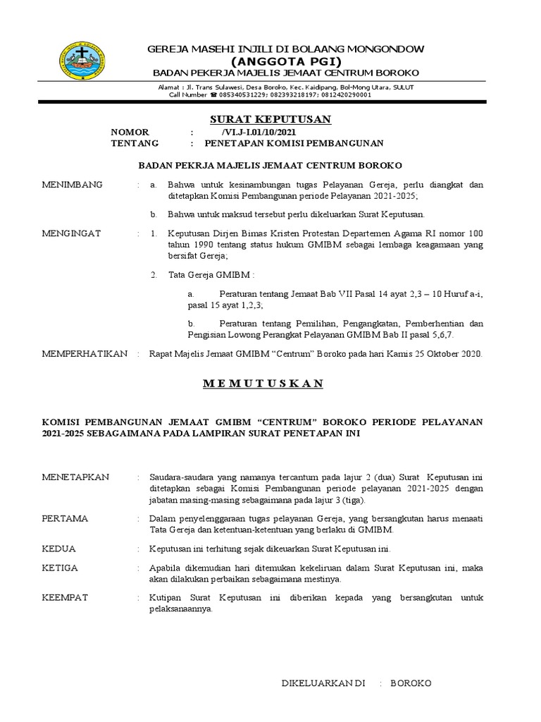 SK Komisi Pembangunan | PDF