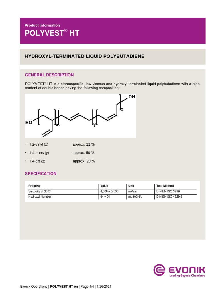 POLYVEST HT en | PDF | Viscosity | Physical Chemistry