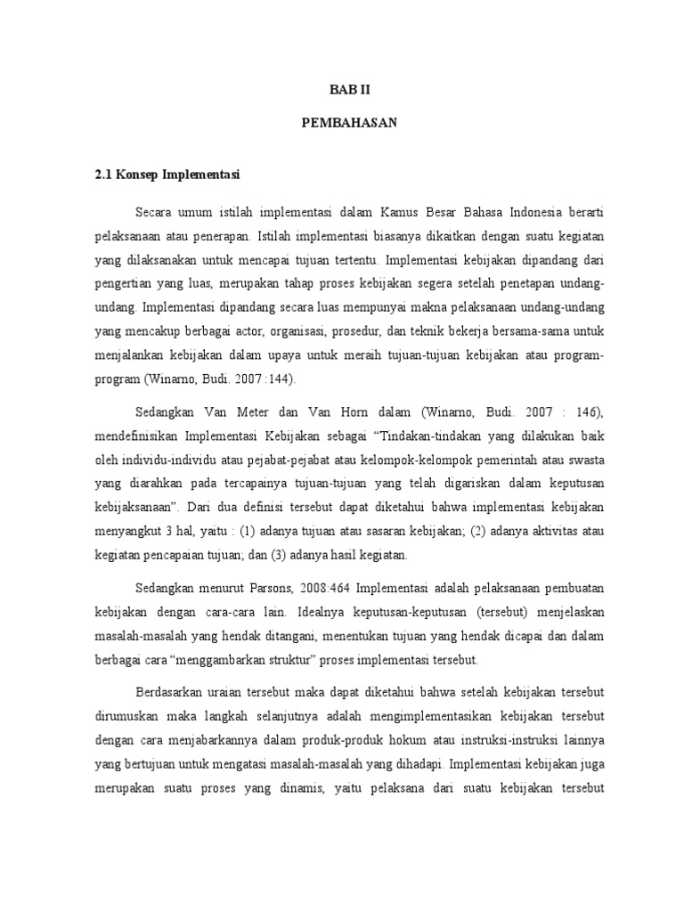 Implementasi Kebijakan: Konsep dan Unsur | PDF