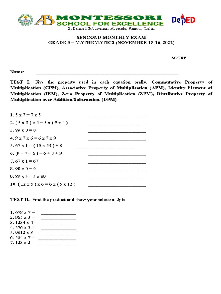 Grade 5 Mathematics | PDF