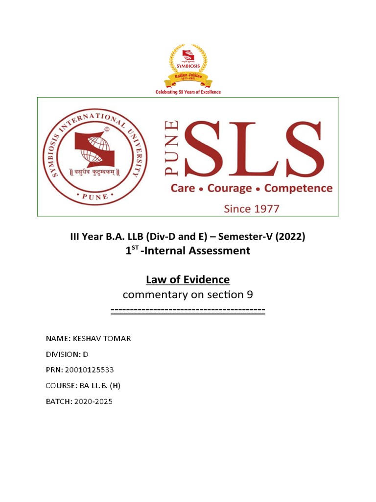Commentary On Section 9 Of Evidence Act Download Free PDF Witness