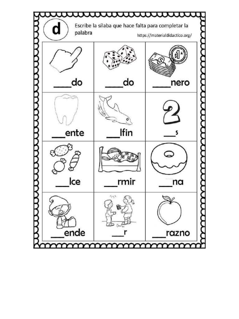 Actividades Con La Letra D y F | PDF