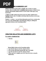 Microsoft Word: Working With Bullets and Numbering: Bulleting A List ...