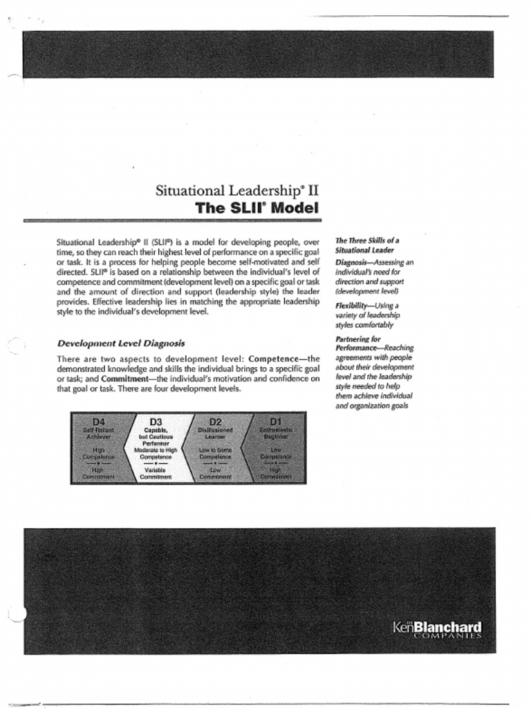 Situational Leadership - The SLII Model | PDF
