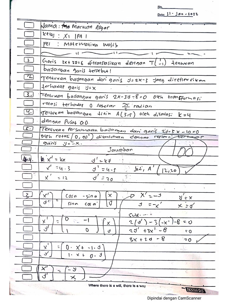 Soal Transformasi Geometri | PDF