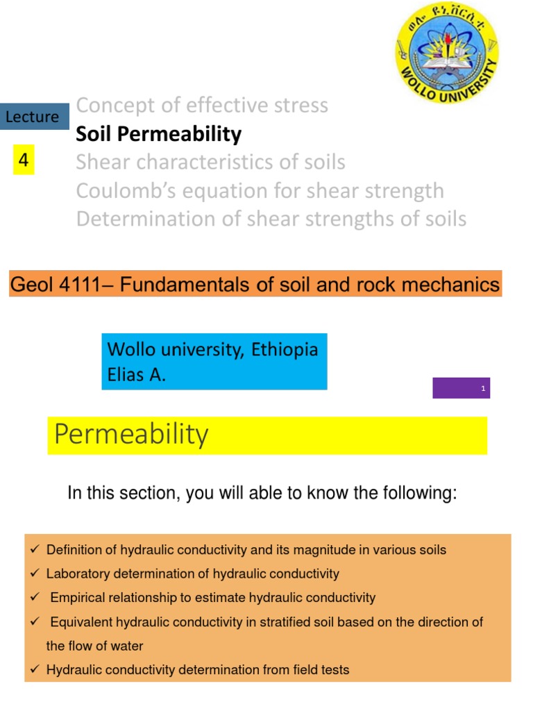 Lecture 4 - Soil Permeability | PDF | Soil Mechanics | Permeability ...