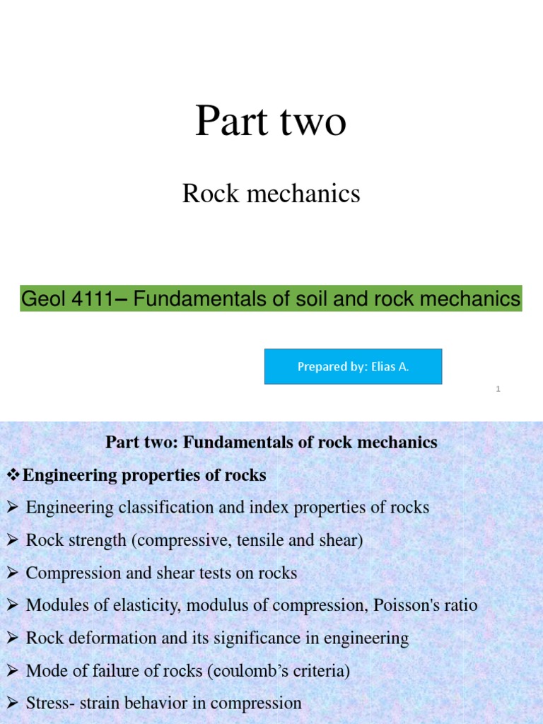 Lecture 8 - Engineering Properties of Rocks | PDF | Strength Of ...