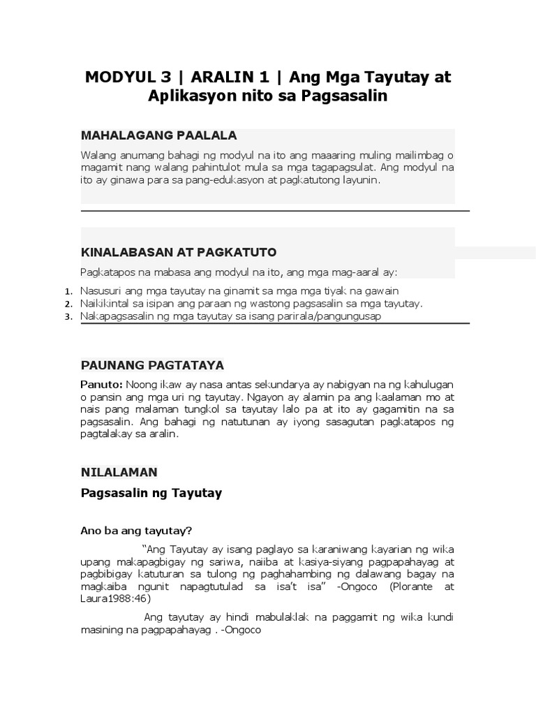 Fil2 - Modyul 4 | PDF