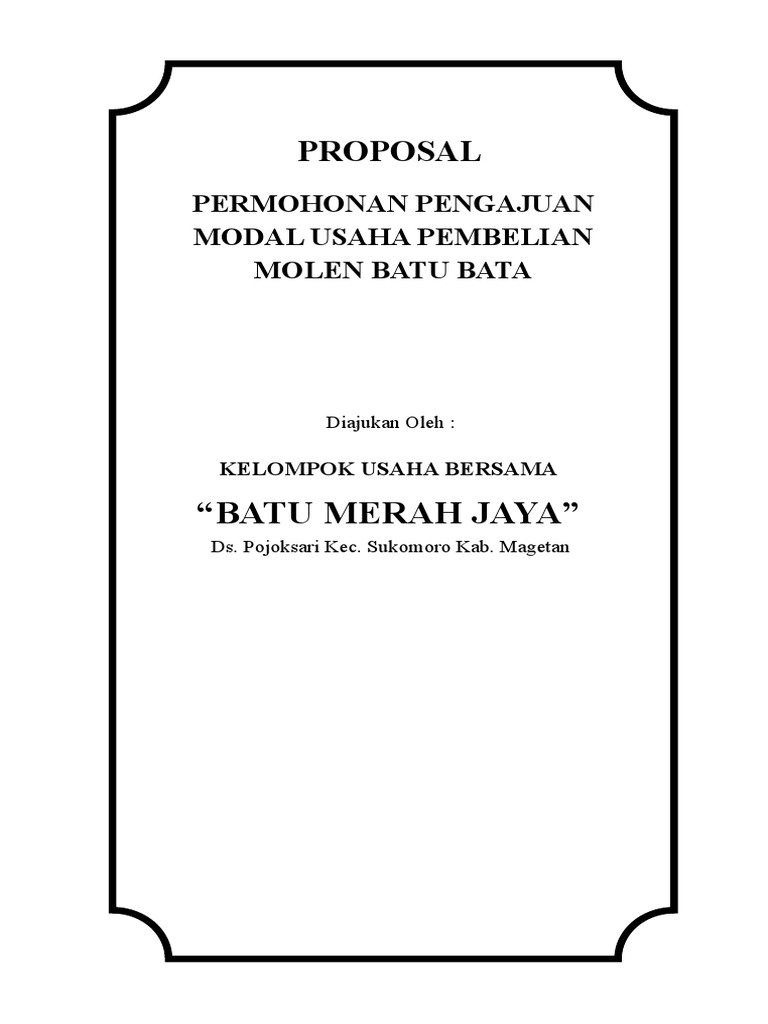 Proposal Batu Merah Jaya | PDF
