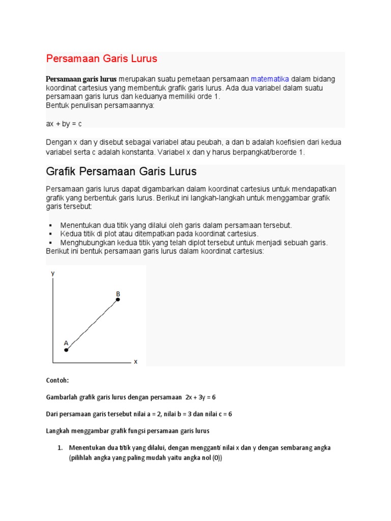 Pembelajaran 9. Persamaan Garis Lurus | PDF