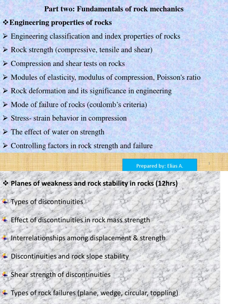 Lecture 7-Introduction to Rock Mechanics | PDF | Strength Of Materials | Stress (Mechanics)