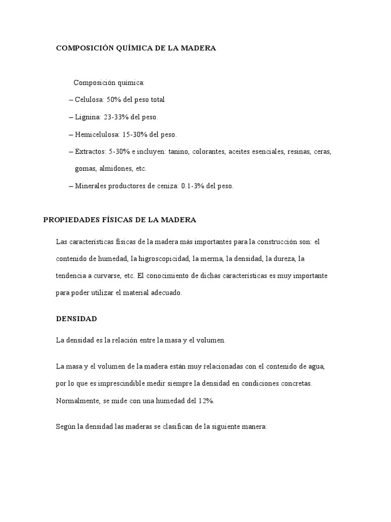 Composición de La Madera | PDF | Doblar | Madera