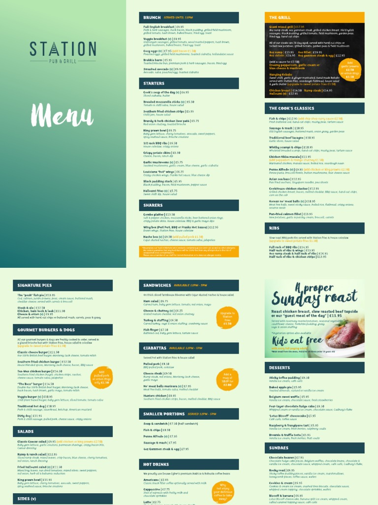 Lytham St. Anne's Station Cafe Menu | PDF