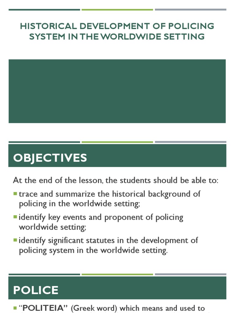 Historical Development of Policing System in The Worldwide | PDF ...