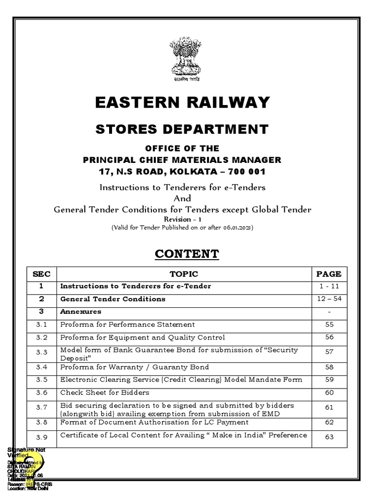 Eastern Railway e-Tender Instructions | PDF | Value Added Tax | Taxes