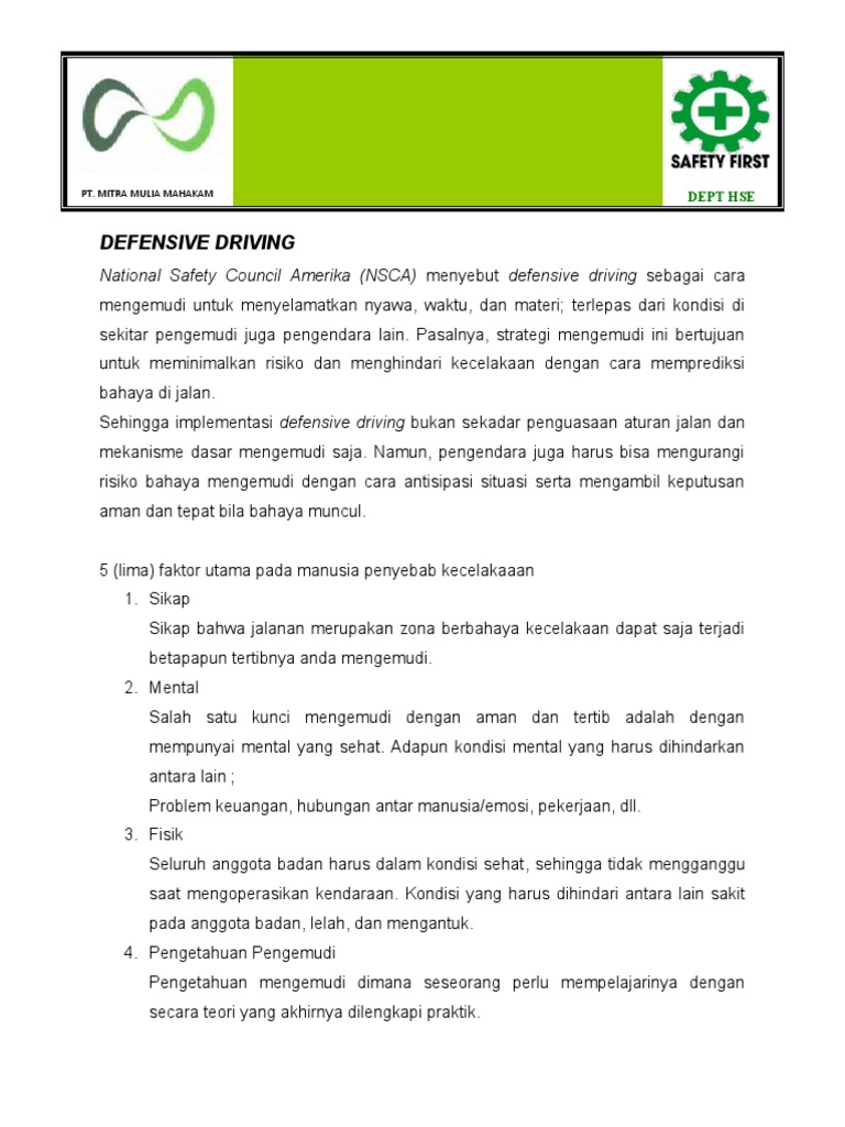 Defensive Driving | PDF