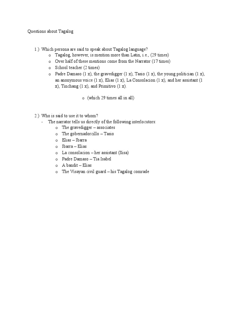 Questions About Tagalog | PDF | Philippines | Southeast Asia