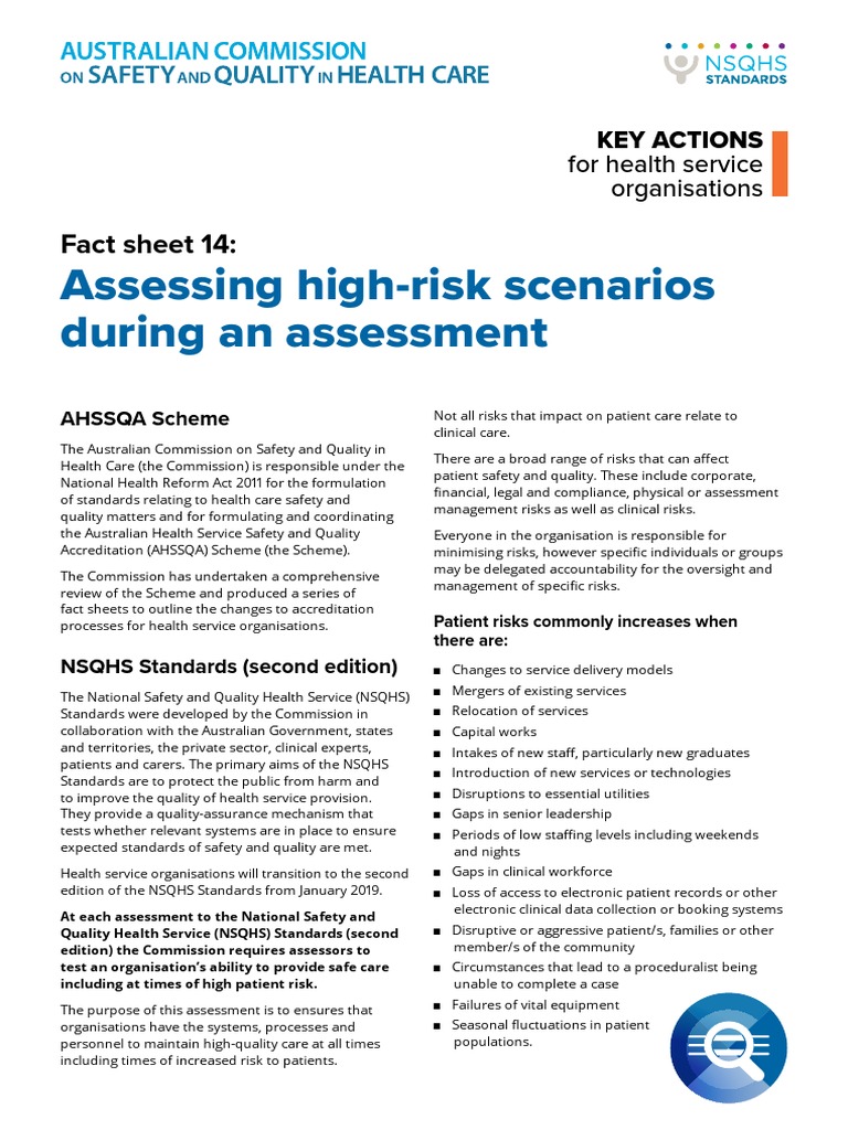 Assessing High-Risk Scenarios During An Assessment: Fact Sheet 14 | PDF ...