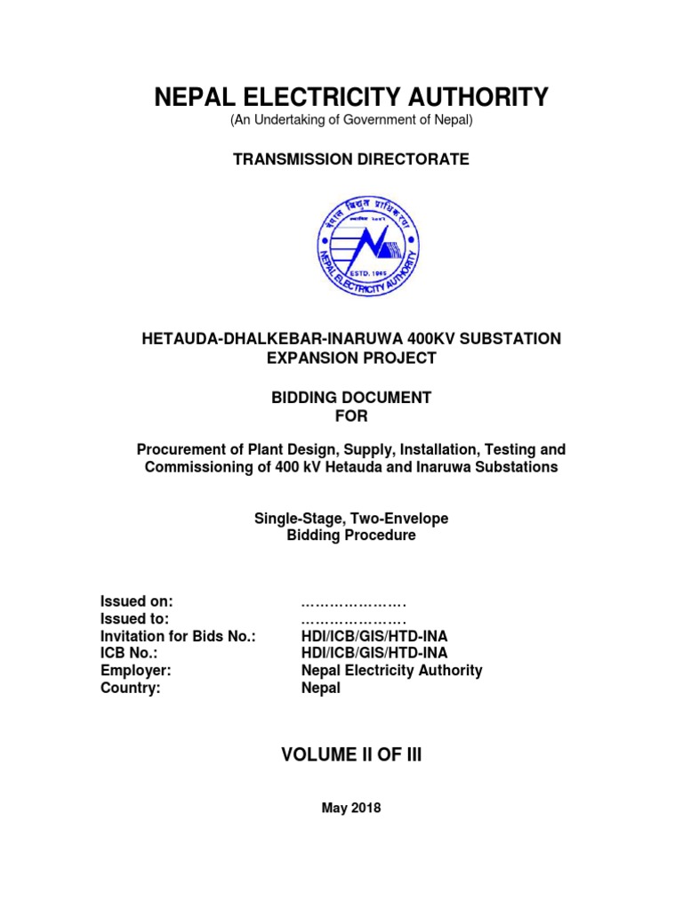400kV Substation Expansion Bidding Document | PDF | Electrical Substation | Transformer