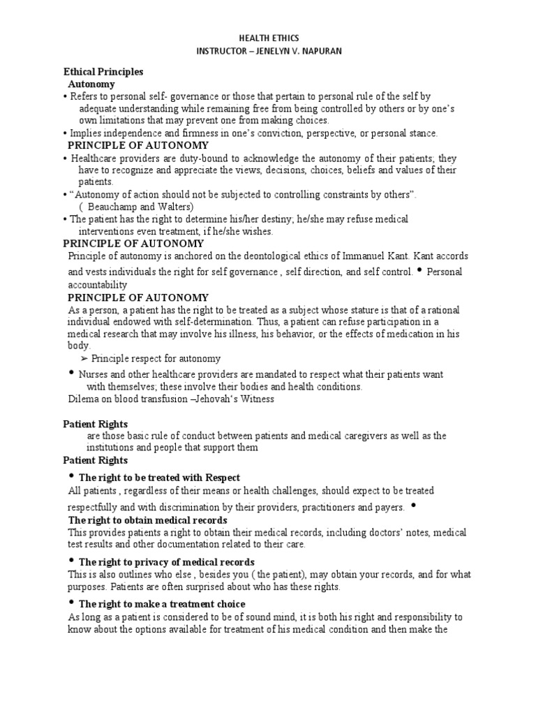 Health Ethics Module Prelim 2 | PDF | Informed Consent | Autonomy