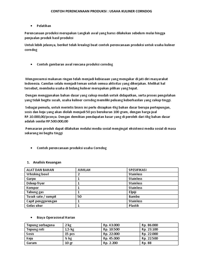 Contoh Perencanaan Produksi | PDF