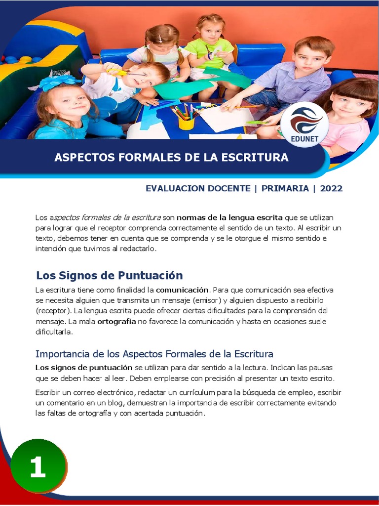 Escritura Formal para Primaria | PDF | Coma | Puntuación
