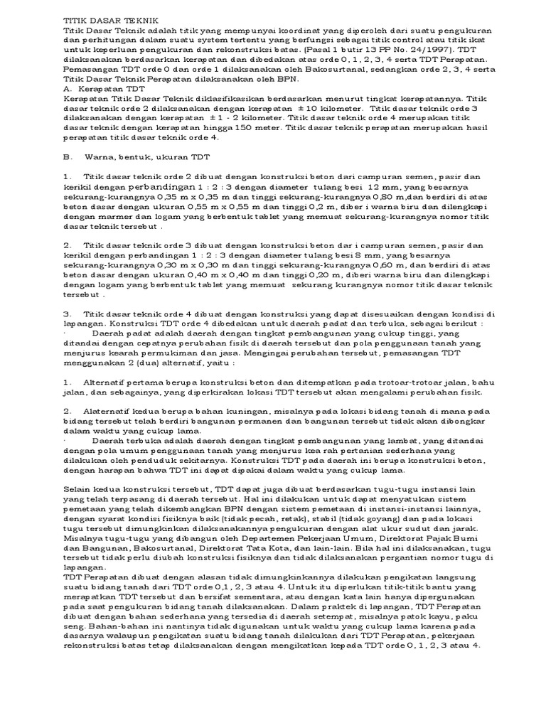 Titik Dasar Teknik | PDF