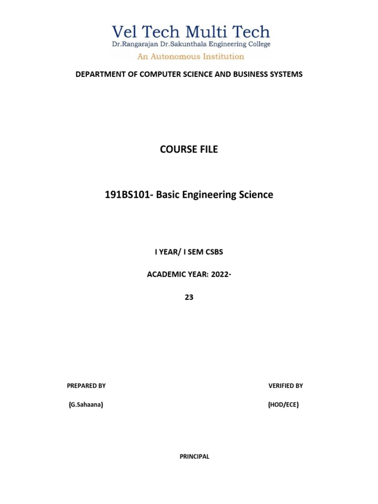 BS-CSBS Course File | Download Free PDF | Engineering | Leadership