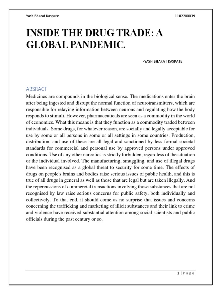 Inside The Drug Trade - Criminal Law Research Paper | PDF | Illegal ...