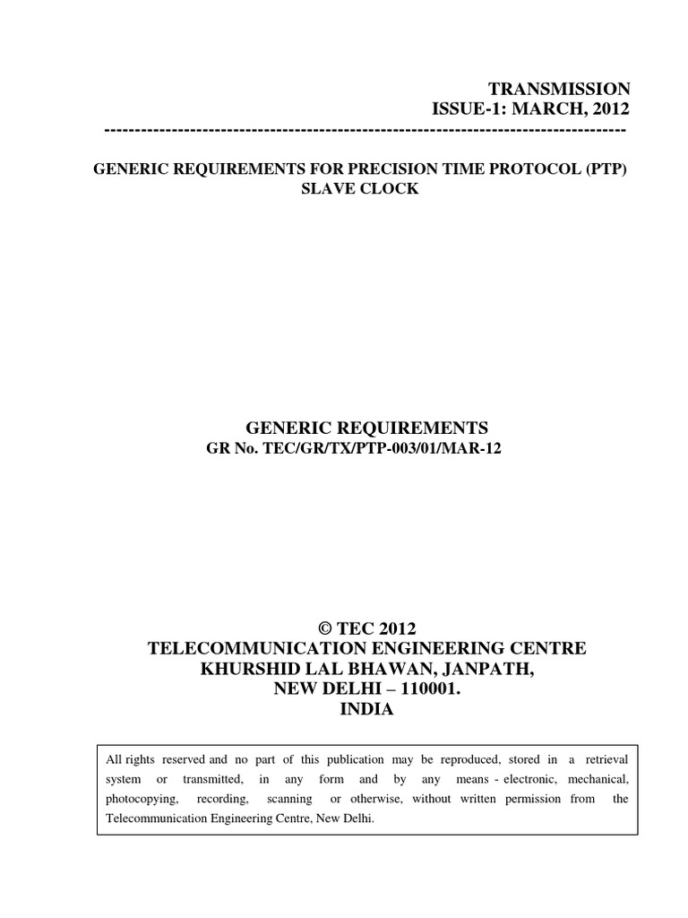 Tec GR It PTP 003 01 Mar 12 | PDF | Computer Network | Electromagnetic Compatibility